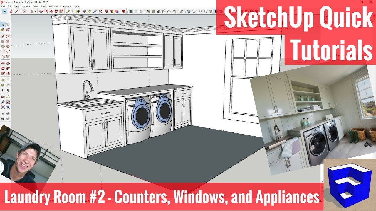 Modeling Interiors in SketchUp - Laundry Room Part 2 - Appliances ... Modeling Interiors in SketchUp - Laundry Room Part 2 - Appliances ...