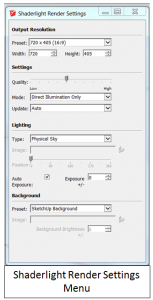 Shaderlight Settings - The SketchUp Essentials