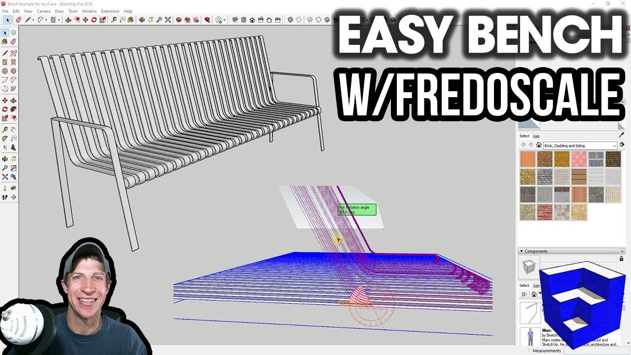 Modeling a PARK BENCH in SketchUp with FREDOSCALE - The SketchUp Essentials