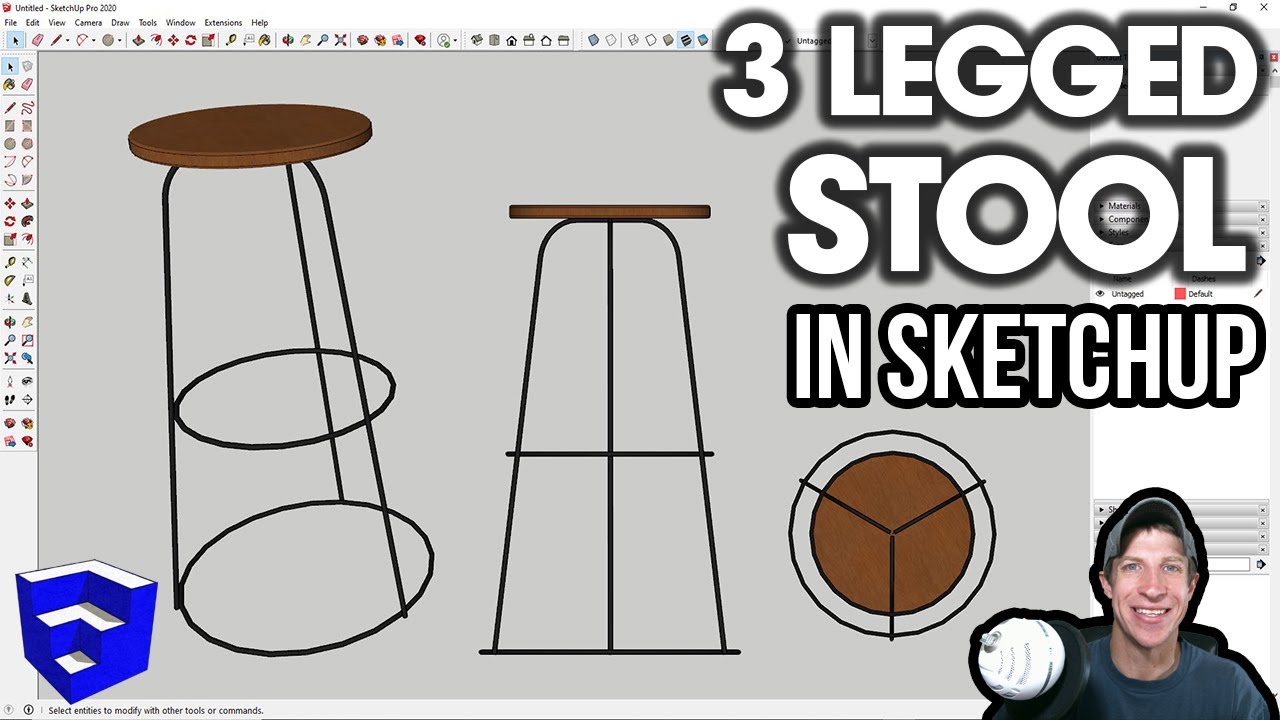 Modeling a 3 Legged Stool in SketchUp - The SketchUp Essentials
